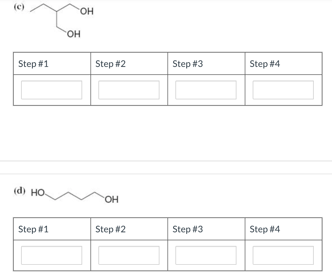 Solved (c) \\begin{tabular}{|l|l|l|l|} \\hline Step \\#1 & | Chegg.com
