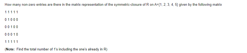 Solved How many non-zero entries are there in the matrix | Chegg.com