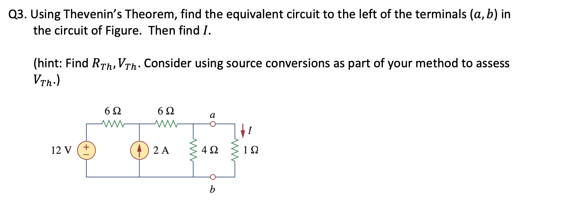 Solved 3. Using Thevenin's Theorem, find the equivalent | Chegg.com
