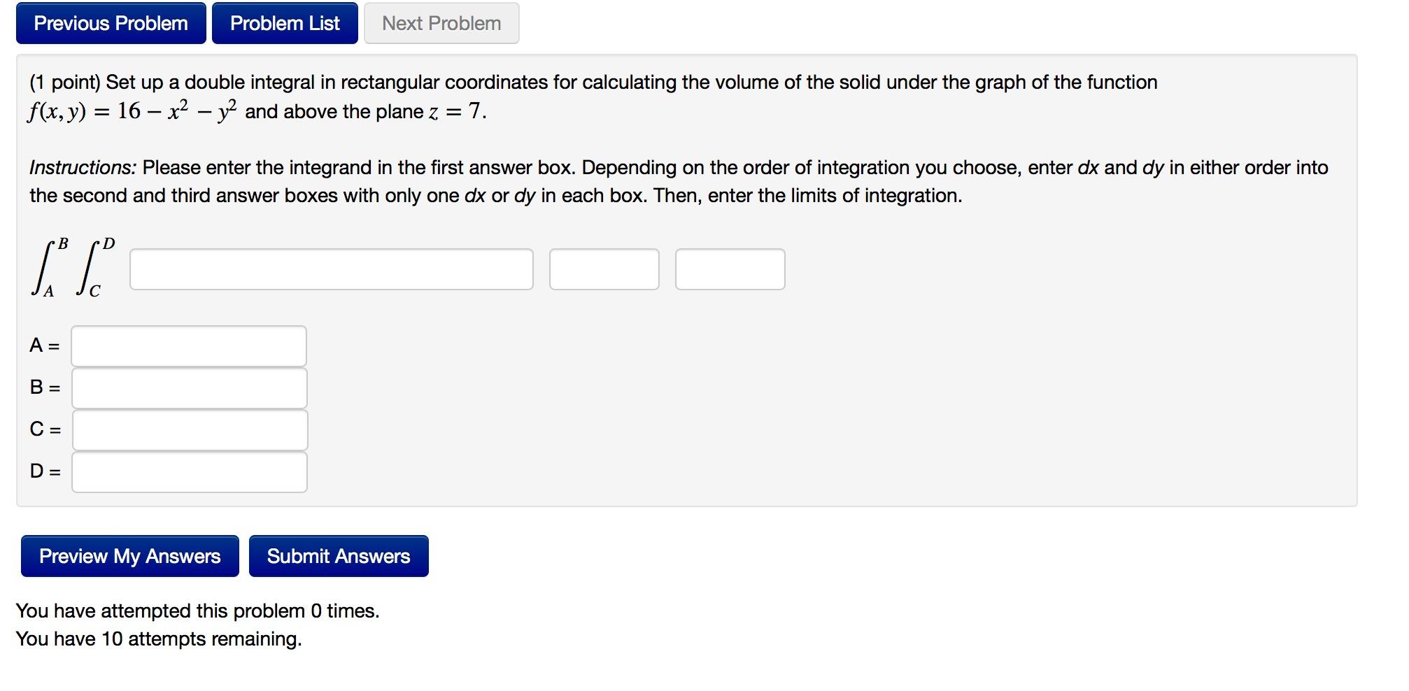 Solved Previous Problem Problem List Next Problem (1 point) | Chegg.com