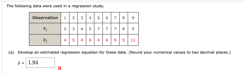 Solved Consider the following data on x= rainfall volume | Chegg.com