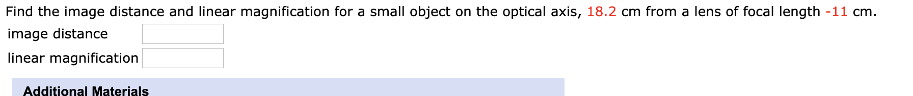 Solved Find the image distance and linear magnification for | Chegg.com