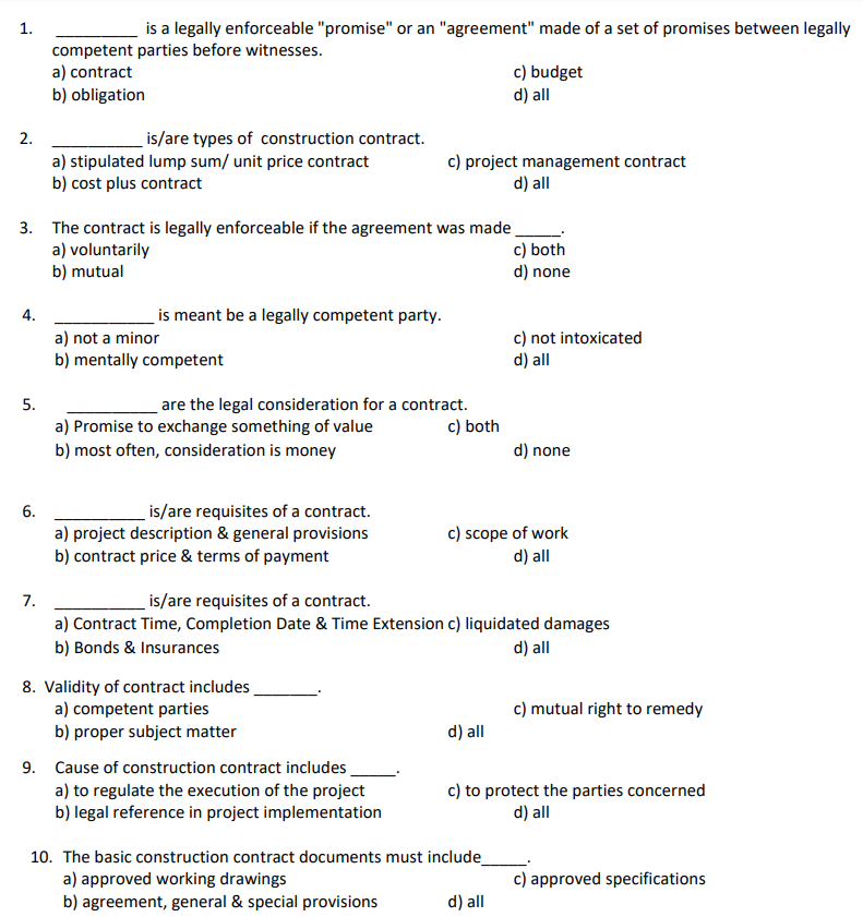 Solved 1. is a legally enforceable "promise" or an | Chegg.com