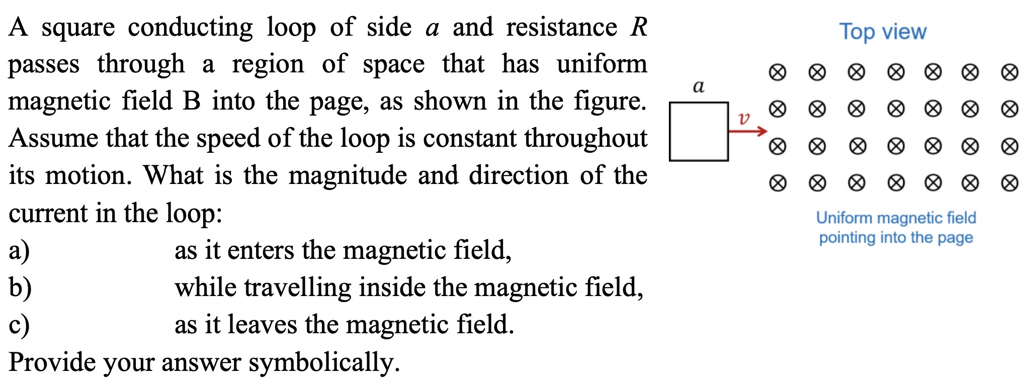 Solved A square conducting loop of side \( ﻿a \) ﻿and | Chegg.com