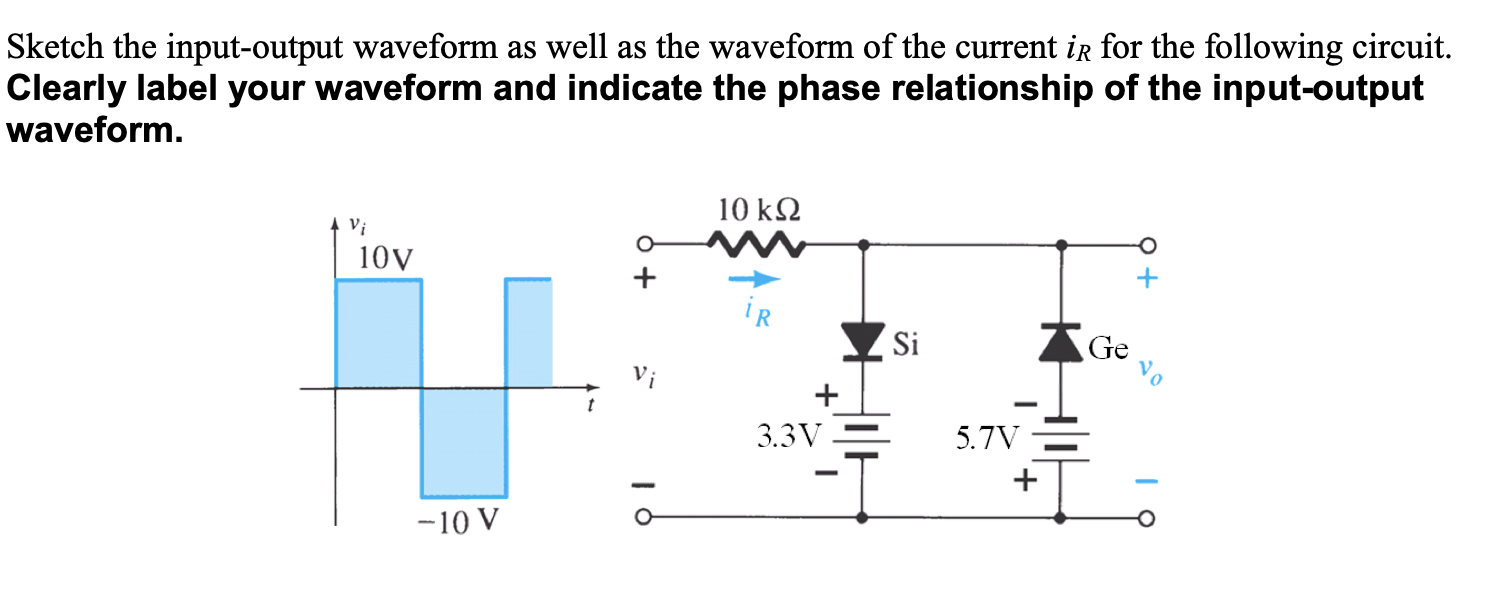 Solved Sketch the input-output waveform as well as the | Chegg.com