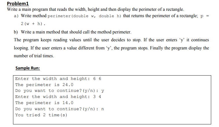 Solved Problem1 Write A Main Program That Reads The Width 8780