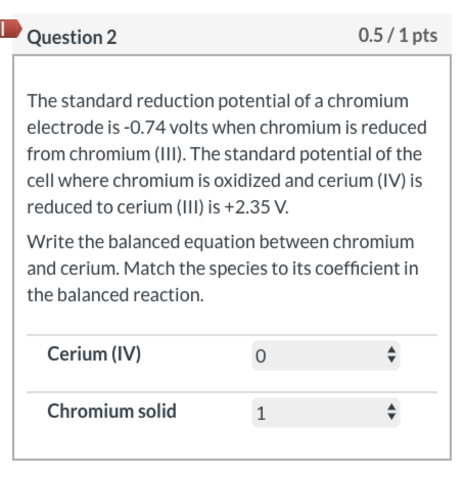 Solved fect Question 1 0/1 pts The standard reduction | Chegg.com