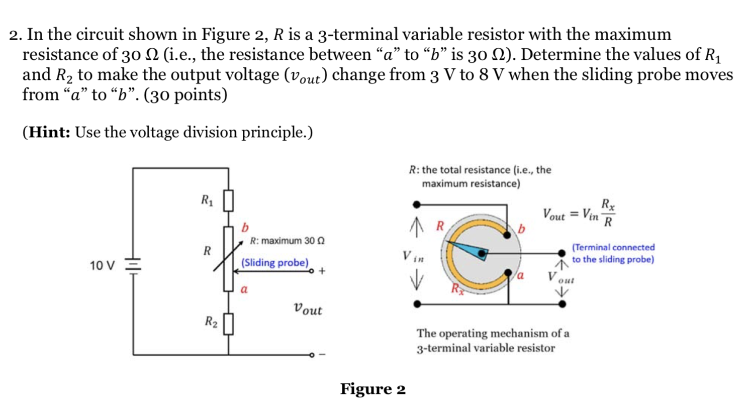 Solved 2. In the circuit shown in Figure 2, R is a | Chegg.com