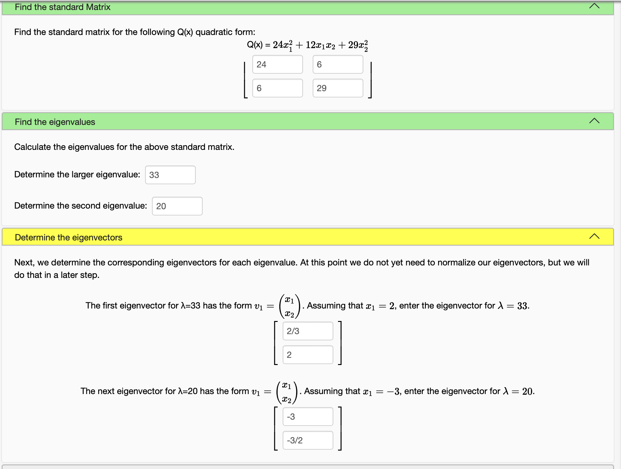 Solved Find the standard matrix for the following Q(x) | Chegg.com