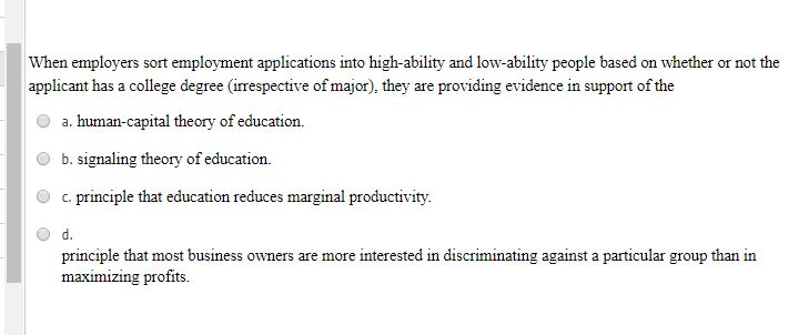 Solved When employers sort employment applications into | Chegg.com