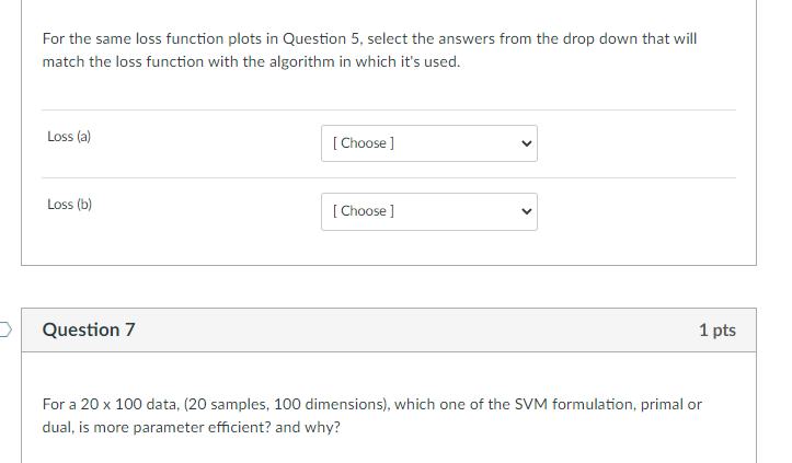 Solved In the plot below, two different loss functions are | Chegg.com