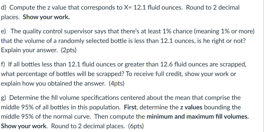 Solved Carbonated Beverage: The fill volume of an automated | Chegg.com