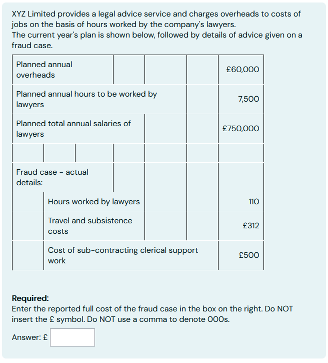 Solved XYZ Limited provides a legal advice service and | Chegg.com