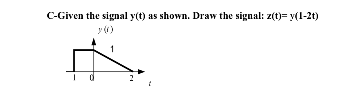 Solved C-Given the signal y(t) ﻿as shown. Draw the signal: | Chegg.com