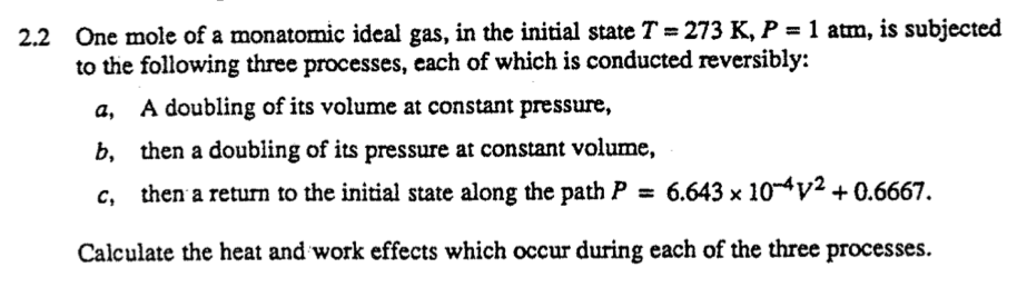 Solved One mole of a monatomic ideal gas, in the initial | Chegg.com