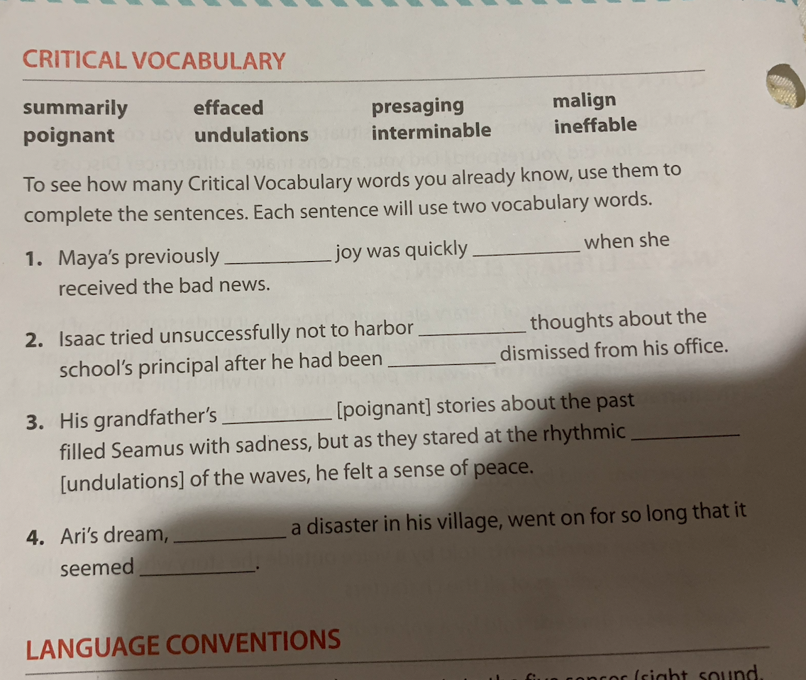 To see how many Critical Vocabulary words you already | Chegg.com