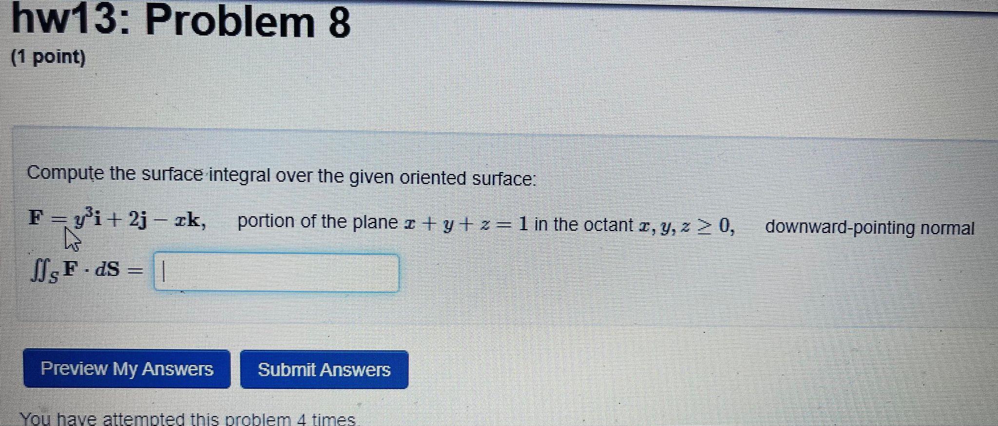 Solved Compute the surface integral over the given oriented | Chegg.com