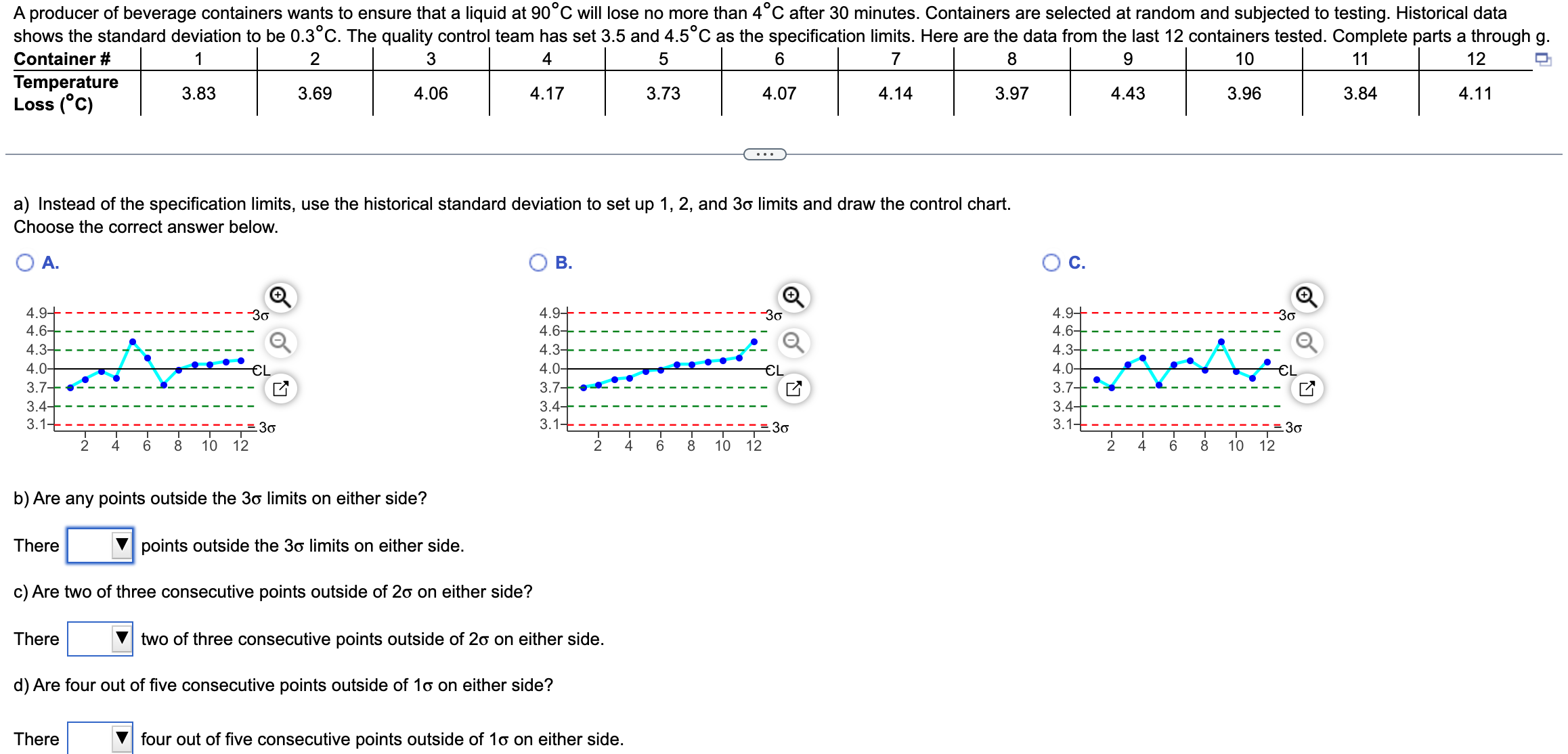 Solved a) Instead of the specification limits, use the | Chegg.com