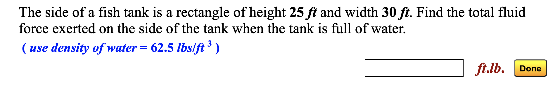 Solved The side of a fish tank is a rectangle of height 25 | Chegg.com