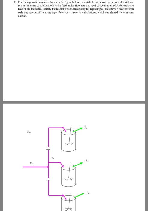 Solved 4) For the parallel reactors shown in the figure | Chegg.com