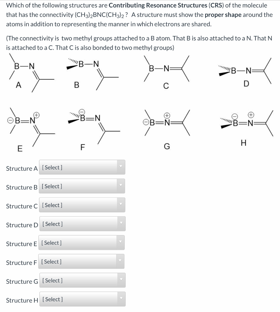 Solved Which of the following structures are Contributing | Chegg.com