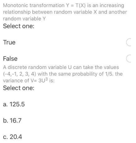 Solved Monotonic transformation Y = T(X) is an increasing | Chegg.com