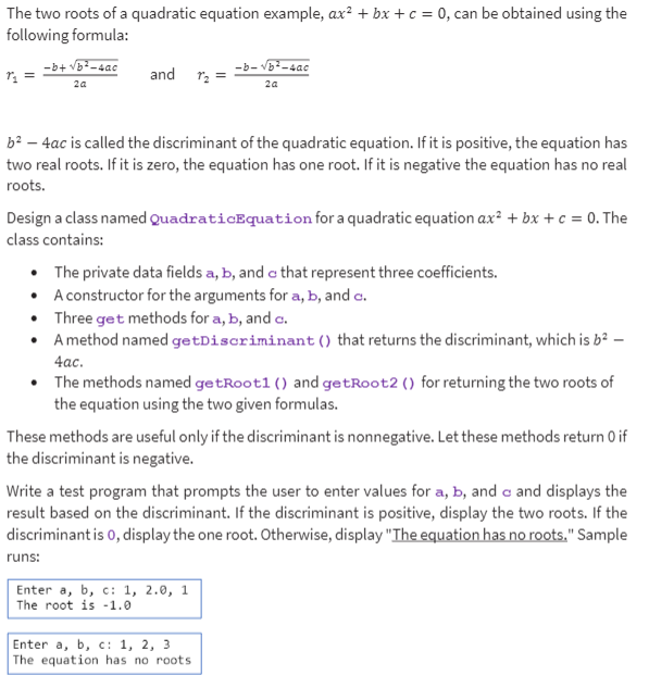 Solved The two roots of a quadratic equation example, ax2 + | Chegg.com