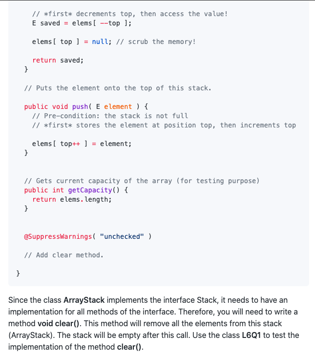 Solved Public Interface Stack Public Abstract Boolean 