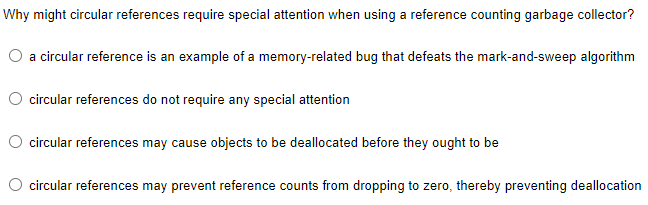 Solved Why might circular references require special | Chegg.com