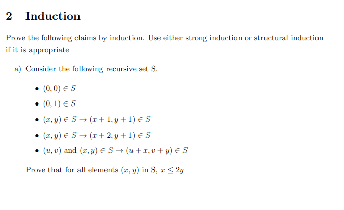 Solved 2 Induction Prove the following claims by induction. | Chegg.com