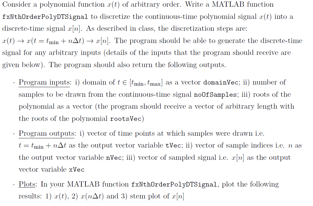 Solved Consider a polynomial function r(t) of arbitrary | Chegg.com