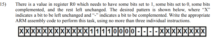 Solved There is a value in register R0 which needs to have | Chegg.com