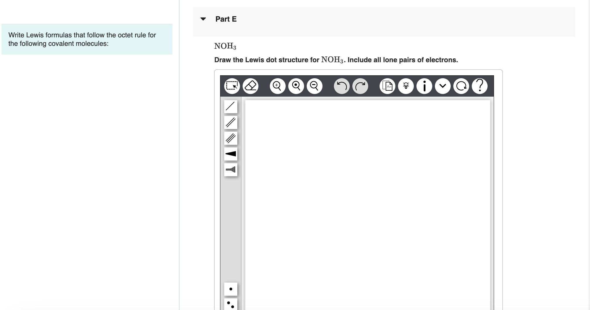 Solved Part EWrite Lewis formulas that follow the octet rule | Chegg.com