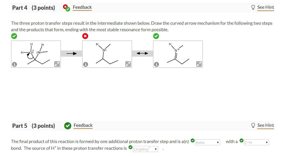 The three proton transfer steps result in the | Chegg.com