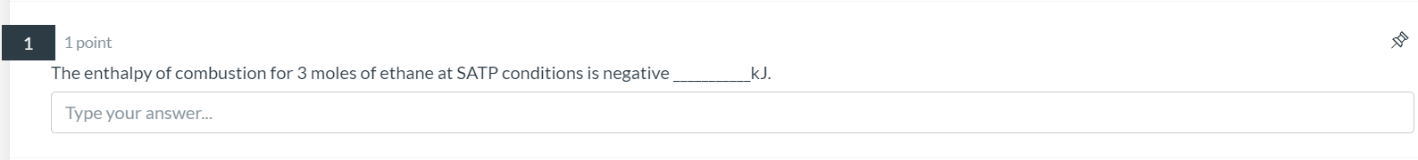 Solved 1 1 point The enthalpy of combustion for 3 moles of | Chegg.com
