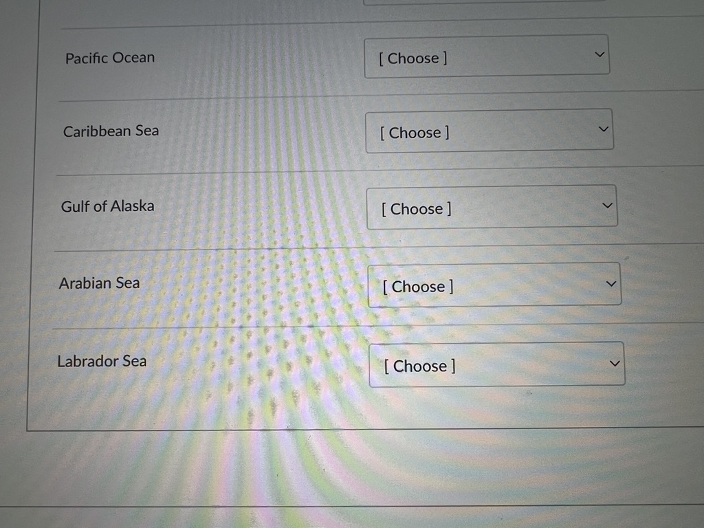 Match the geographic feature with the matching letter | Chegg.com