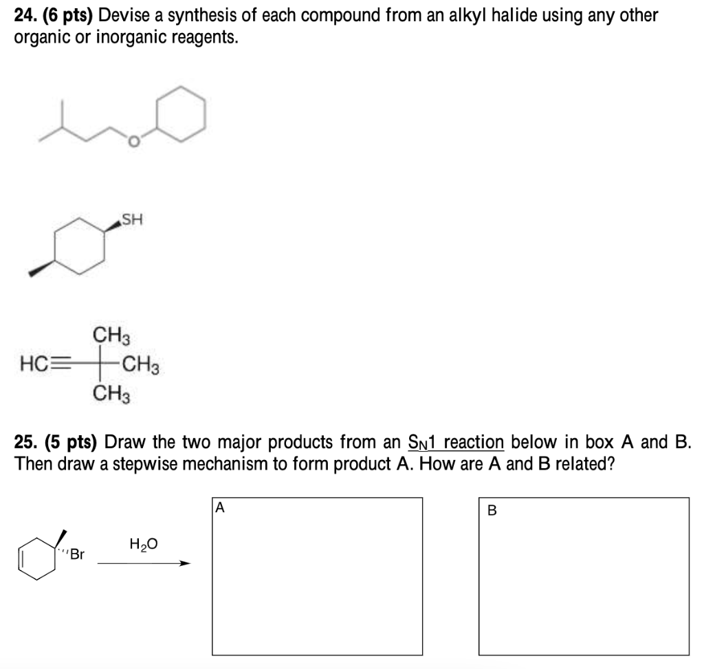 Solved 24. (6 pts) Devise a synthesis of each compound from | Chegg.com