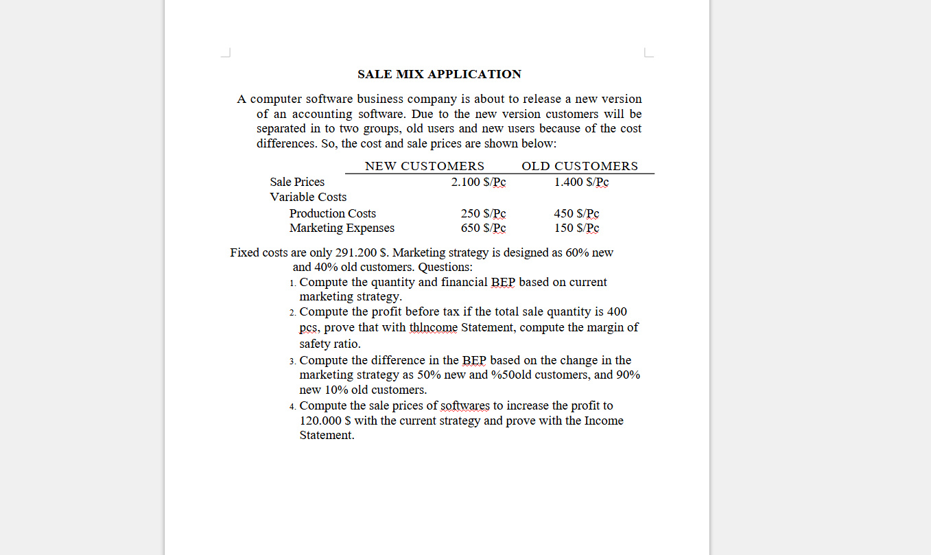 Solved A computer software business company is about to | Chegg.com