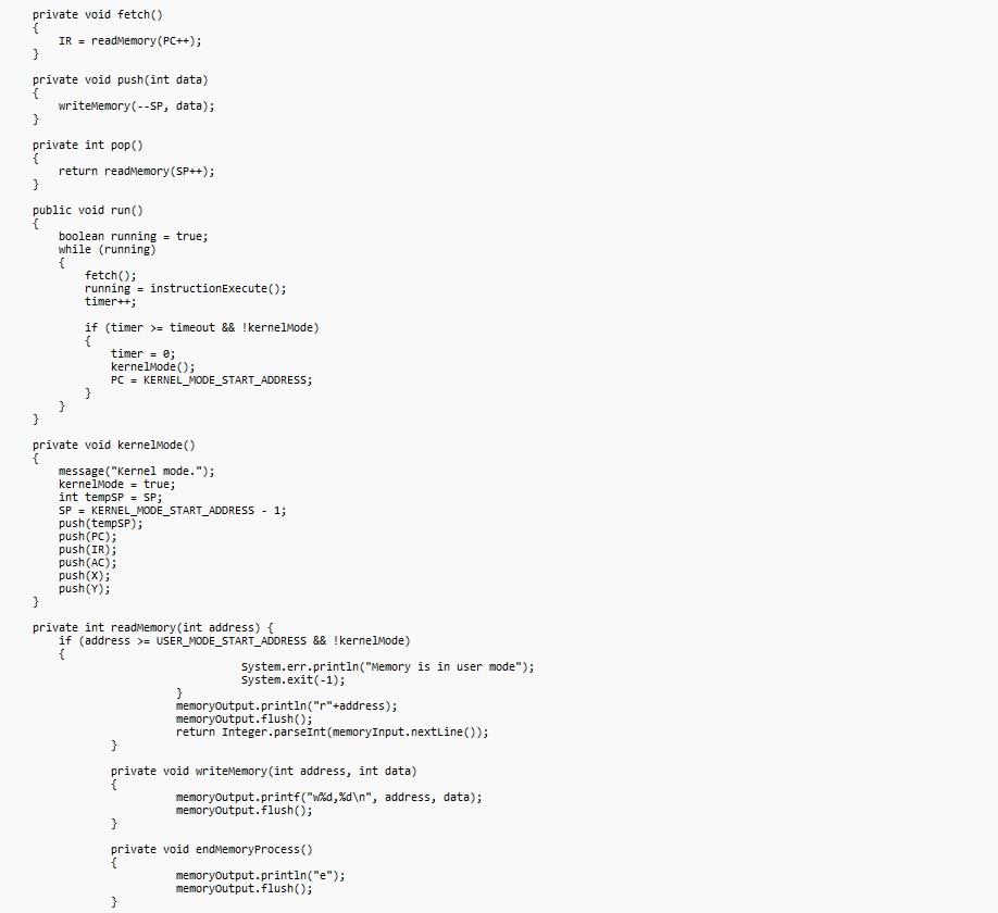Solved Need help with my CPU and Memory Java programs: I | Chegg.com