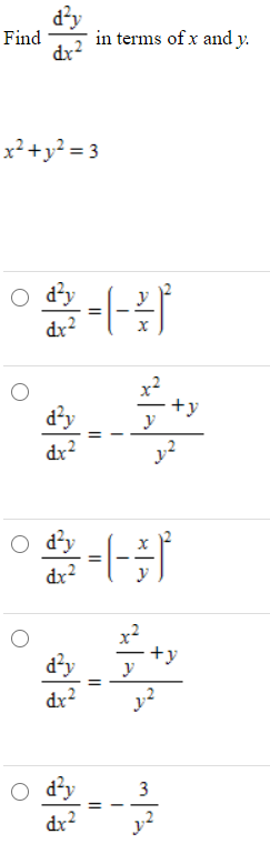 Solved Find dy dx by implicit differentiation. x2 + y2 = 25 | Chegg.com