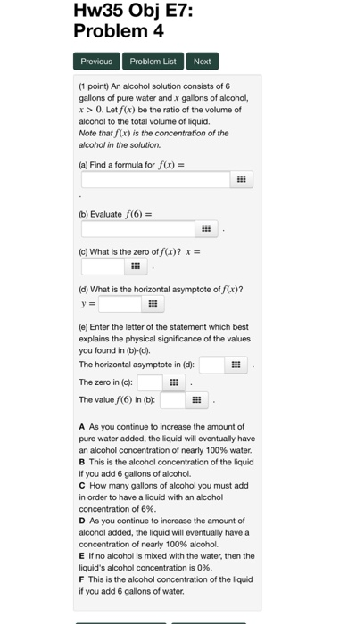 Solved Hw35 Obj E7: Problem 4 Previous Problem ListNext (1 | Chegg.com