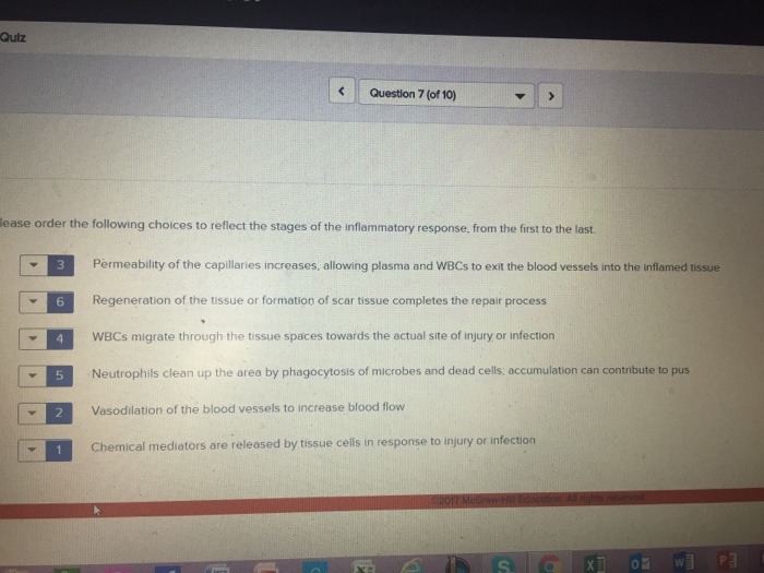 Solved Qulz Question 7 (of 10) lease order the following | Chegg.com