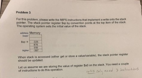 Solved Problem 3 For this problem, please write the MIPS | Chegg.com