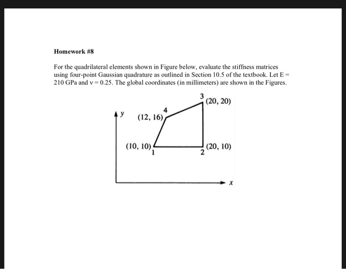 Solved Homework #8 For the quadrilateral elements shown in | Chegg.com
