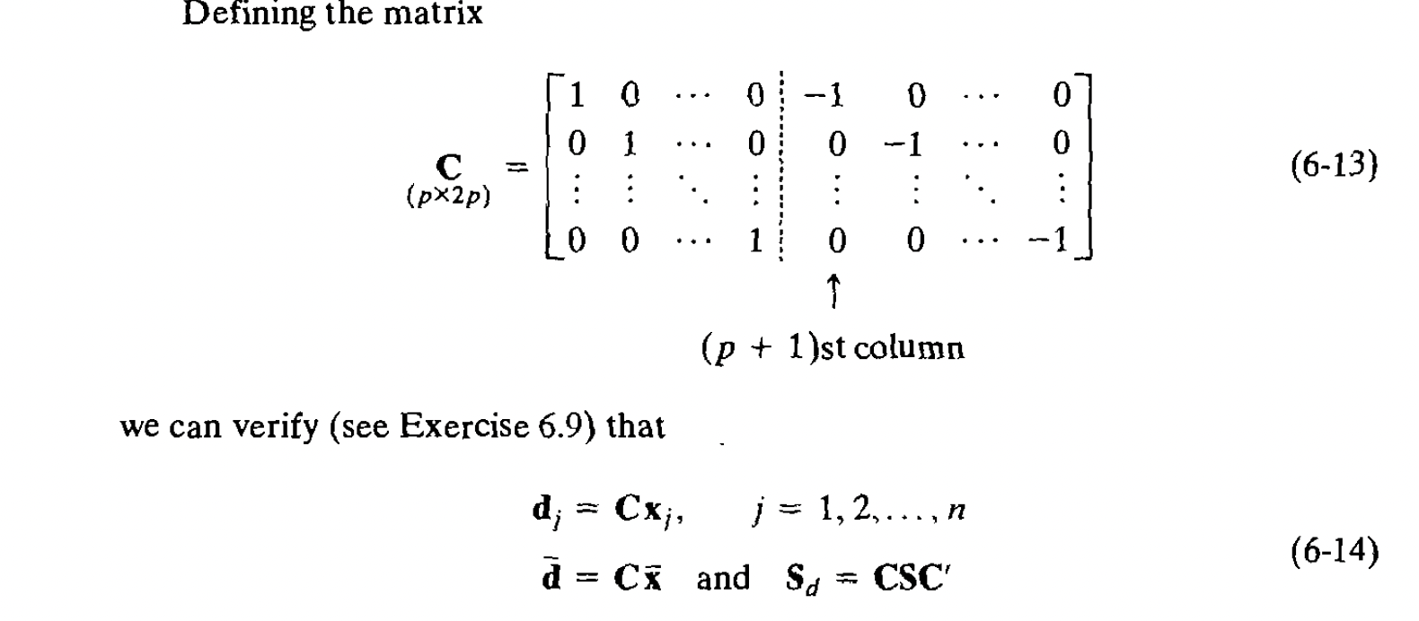 Solved 6.9. Using the contrast matrix C in (6-13), verify | Chegg.com
