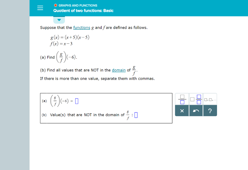 Solved O Graphs And Functions Quotient Of Two Functions 6230