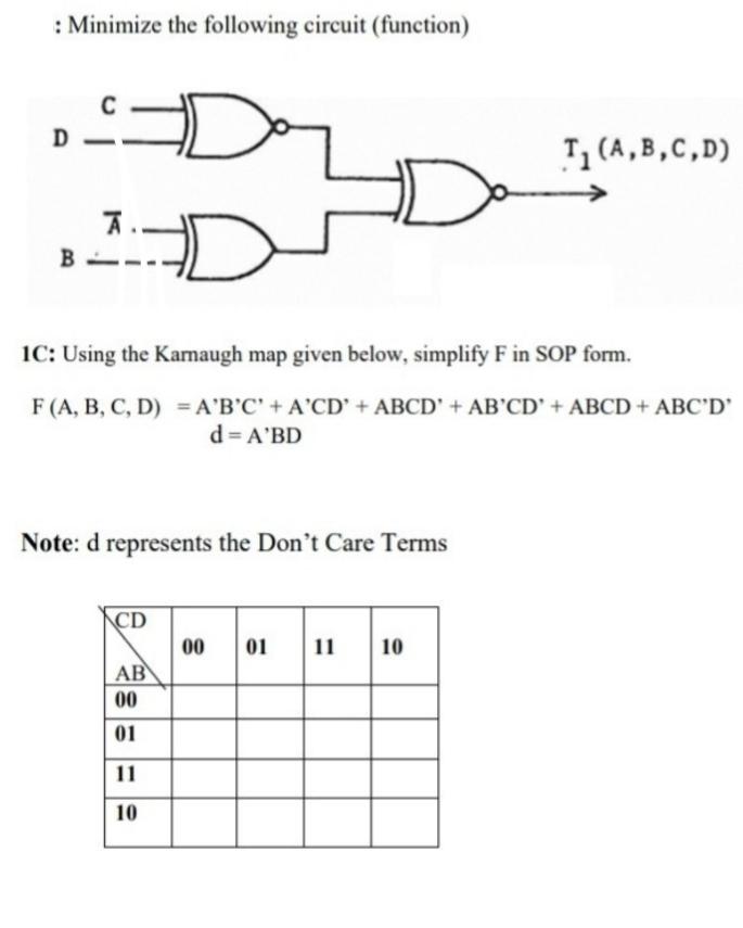 Solved : Minimize the following circuit (function) D | Chegg.com
