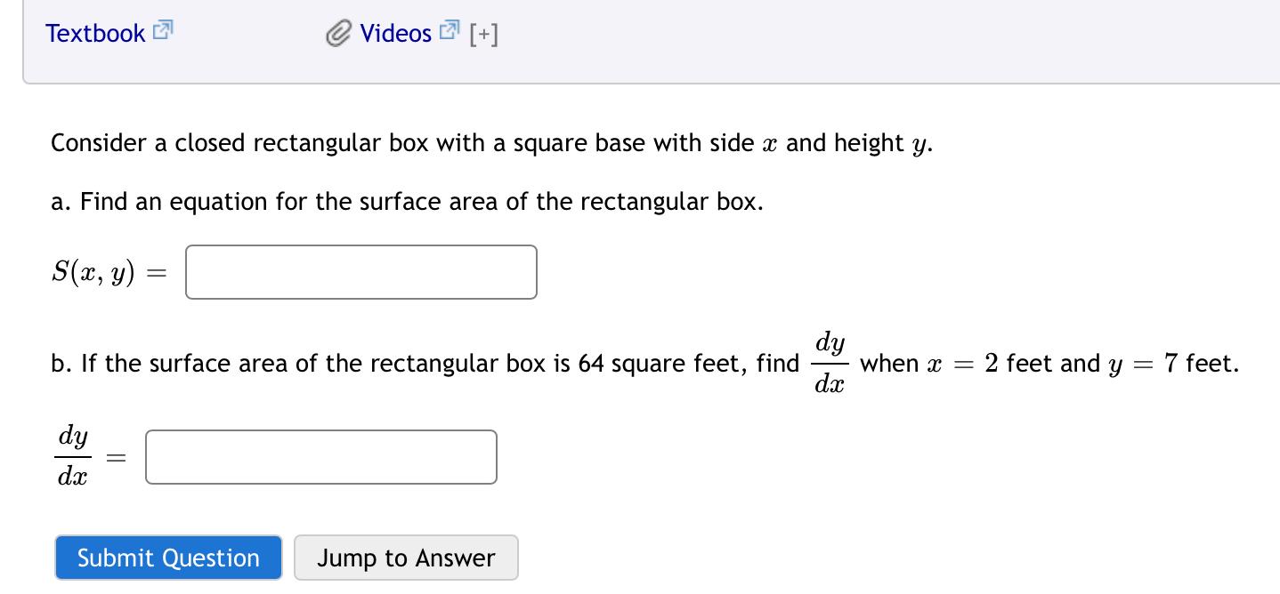 Solved Consider a closed rectangular box with a square base | Chegg.com