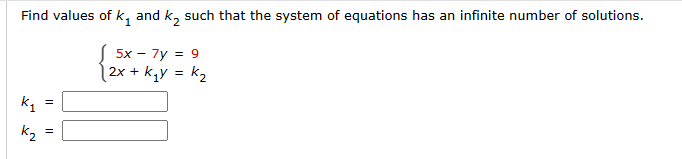 Solved Find values of k1 and k2 such that the system of | Chegg.com