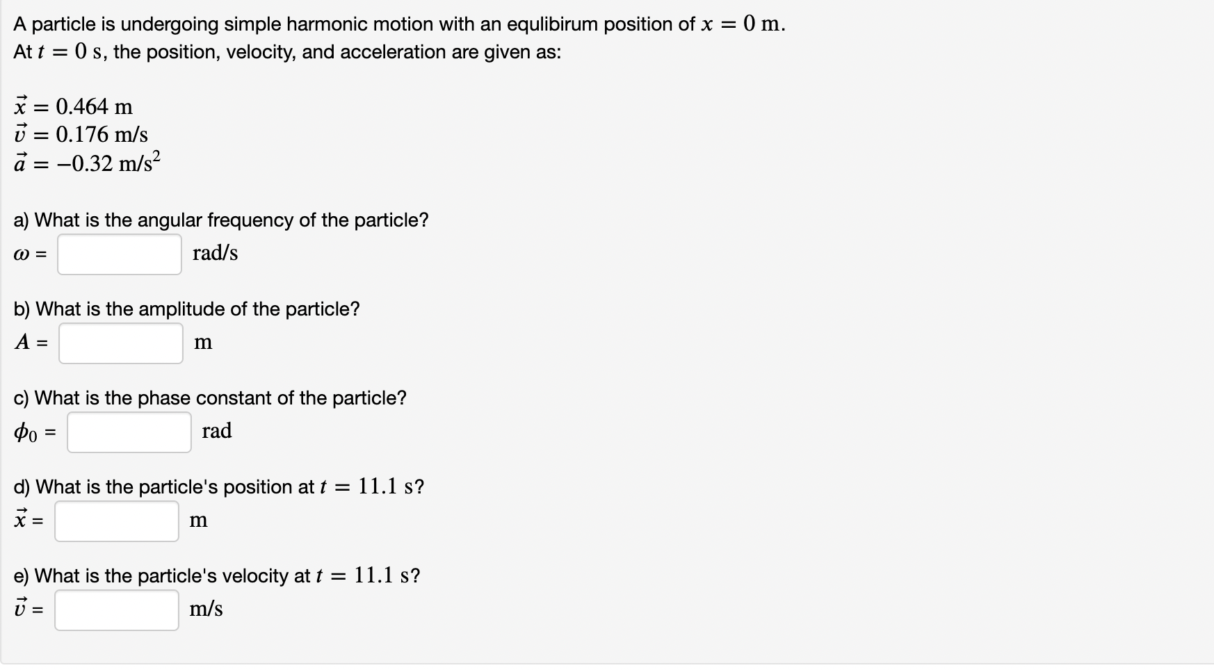 Solved A particle is undergoing simple harmonic motion with | Chegg.com